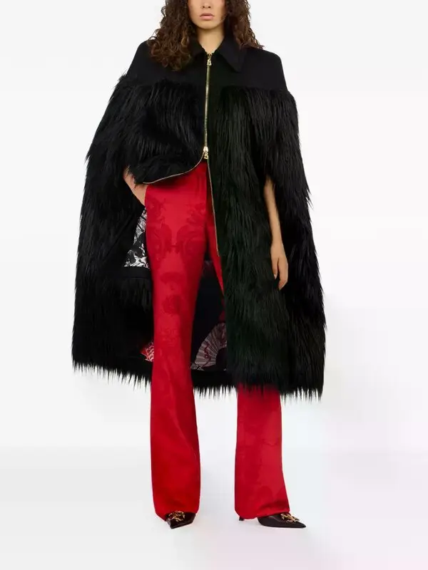 Roberto Cavalli Faux-fur Zip-up Cape