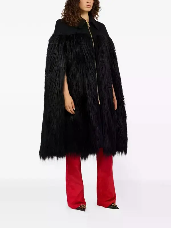 Roberto Cavalli Faux-fur Zip-up Cape