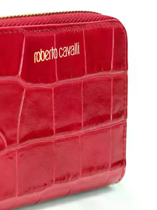 Roberto Cavalli Embossed Zip Wallet
