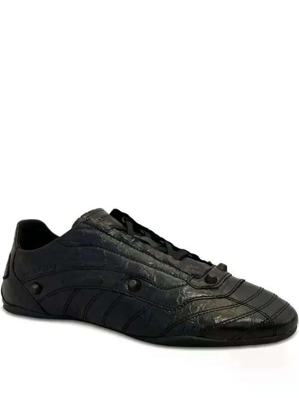 Balenciaga Textured-leather Sneakers - Black