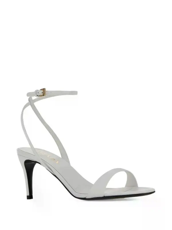 Prada Leather Buckled Sandals - White
