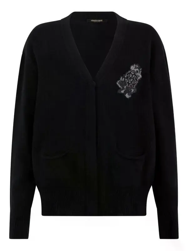 Roberto Cavalli Floral Applique Cardigan