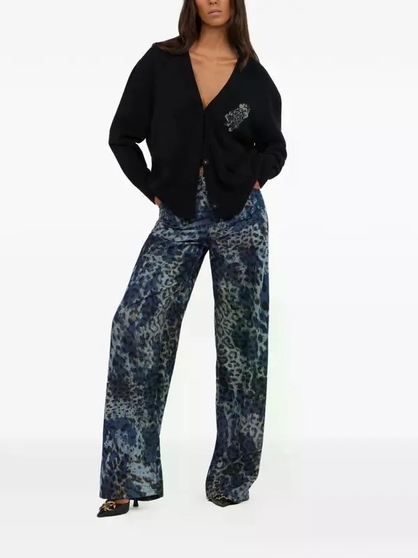 Roberto Cavalli Floral Applique Cardigan