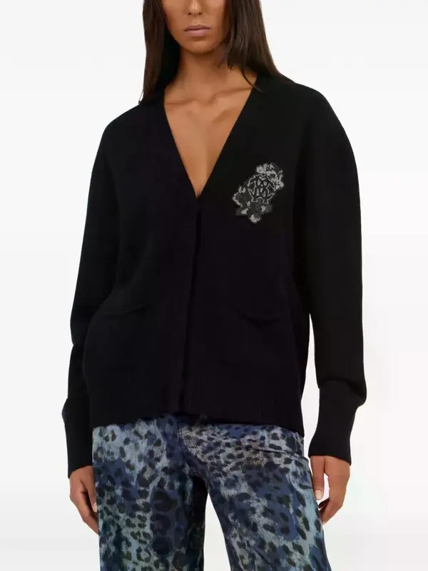 Roberto Cavalli Floral Applique Cardigan
