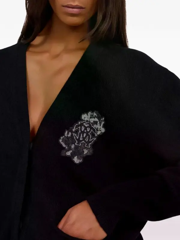 Roberto Cavalli Floral Applique Cardigan