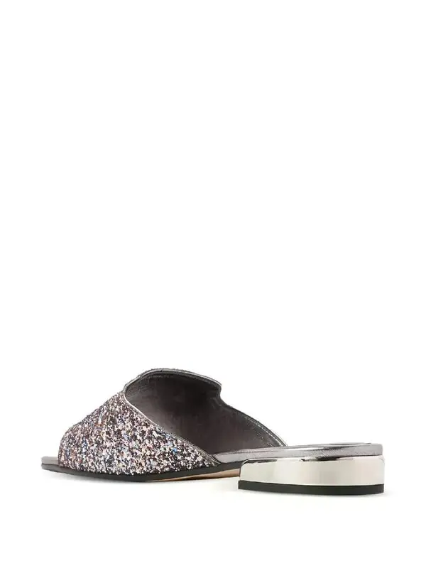 JIMMY CHOO Nako Glitter Sandals - Silver