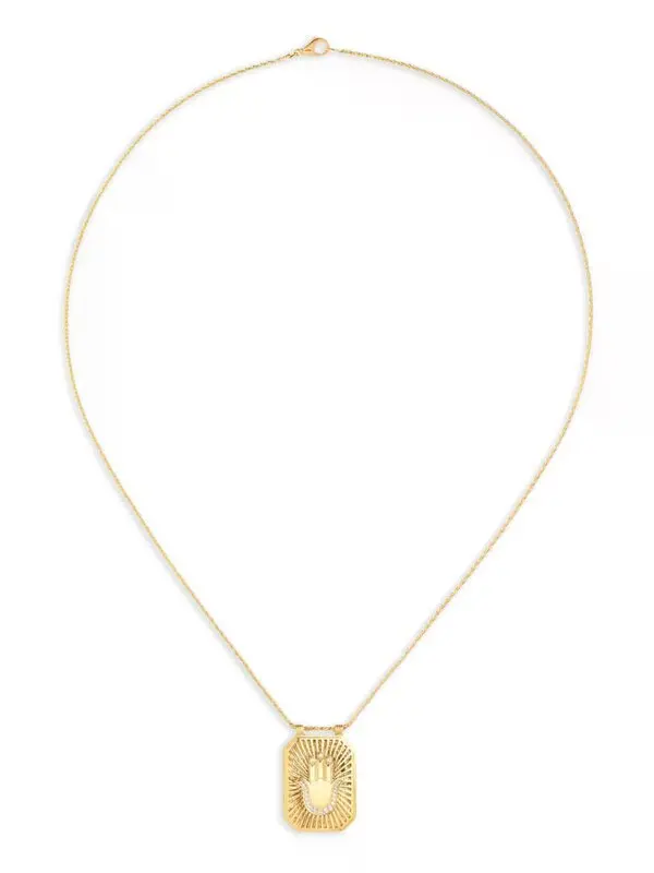 MARIE LICHTENBERG Hand Diamond Scapular Necklace - Gold