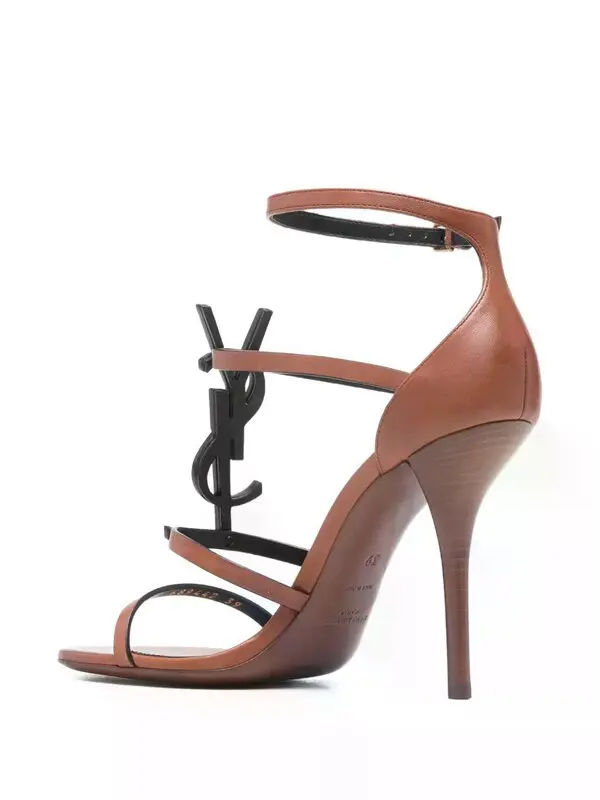 Saint Laurent 100mm Casandra Sandals - Brown