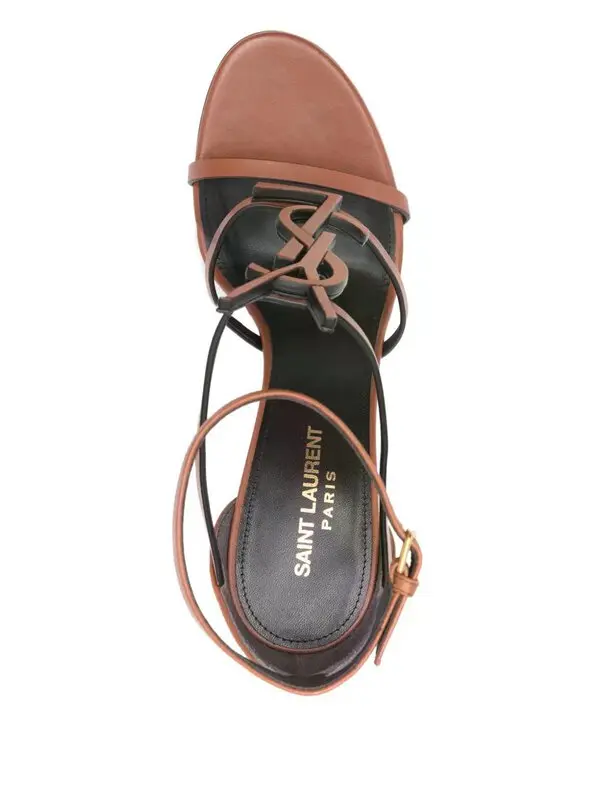 Saint Laurent 100mm Casandra Sandals - Brown