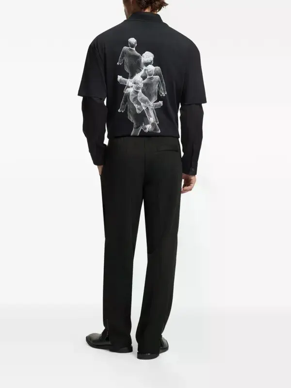 Hugo Ribbed Logo Track Pants - Black