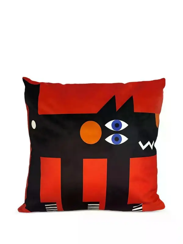 QEEBOO Oggian Akela Printed Cushion - Black