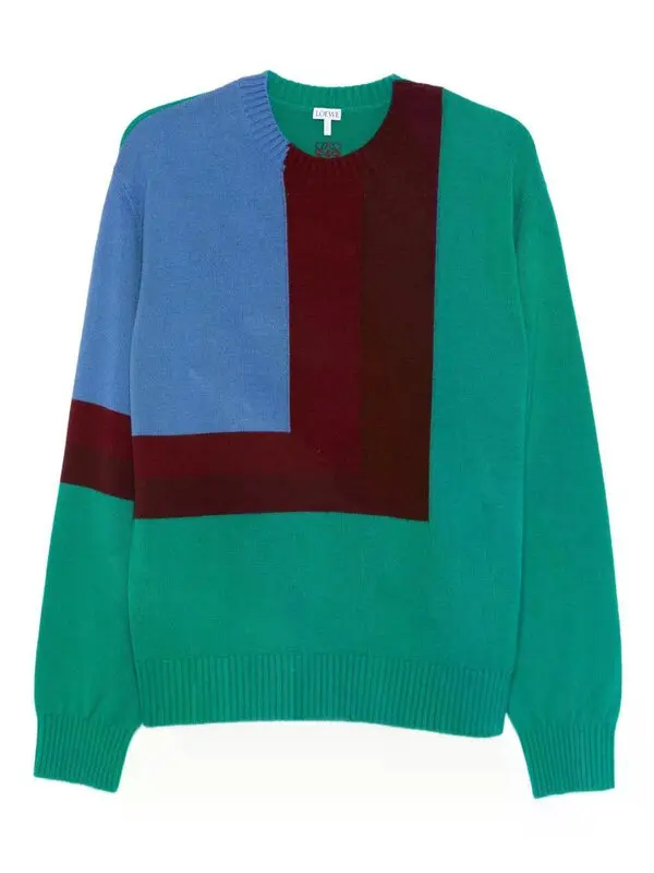 Loewe Colour-block Knitted Sweater - Green