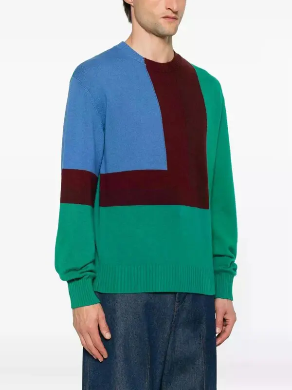 Loewe Colour-block Knitted Sweater - Green