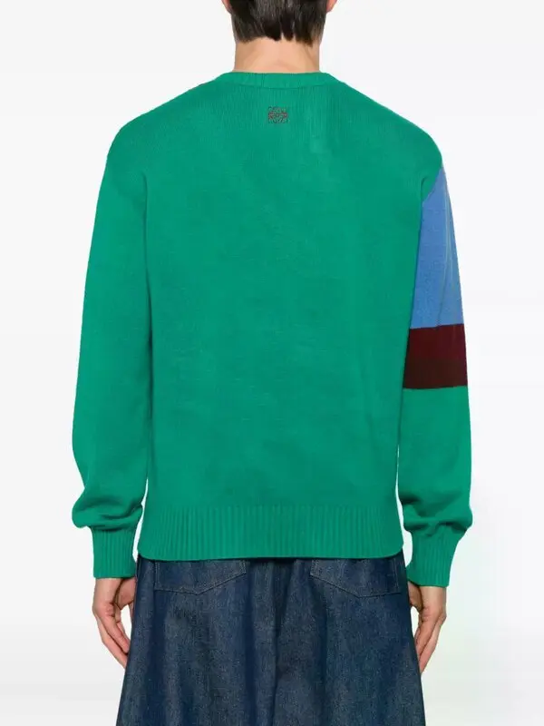 Loewe Colour-block Knitted Sweater - Green