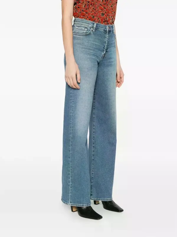 7 For All Mankind Buttoned Wide-leg Jeans