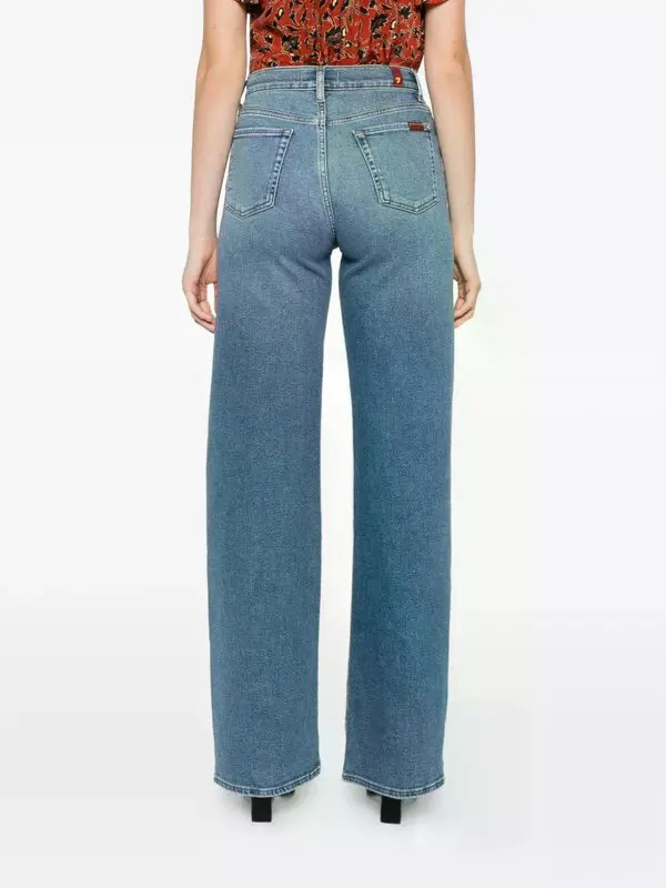 7 For All Mankind Buttoned Wide-leg Jeans