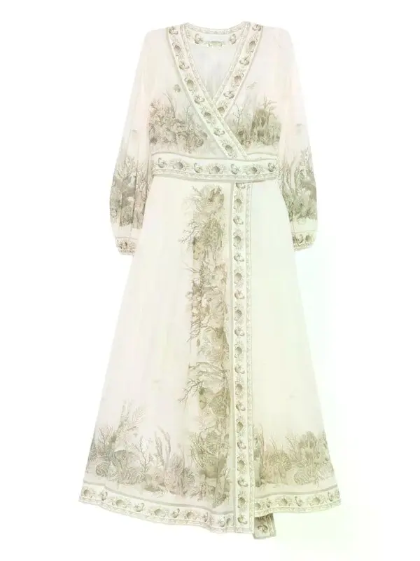 Zimmermann Floral Print V-neck Dress