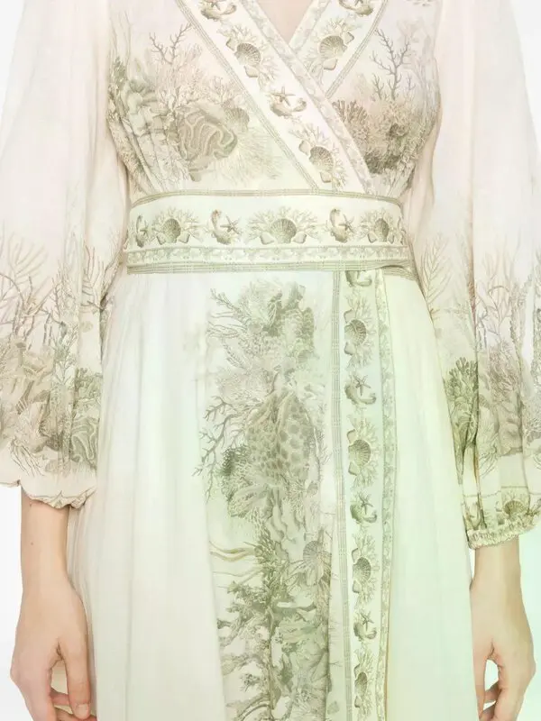 Zimmermann Floral Print V-neck Dress