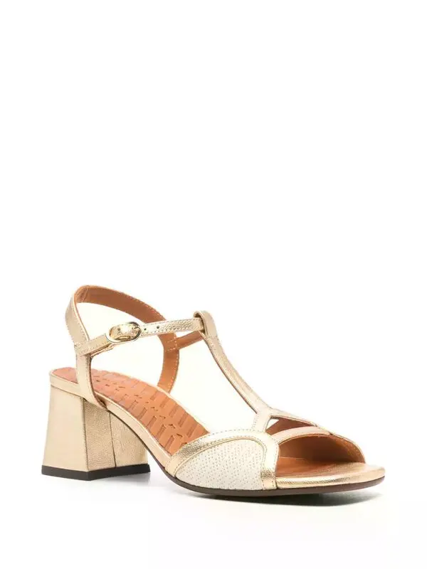 Chie Mihara Lipika T-strap Block-heel Sandals - Gold