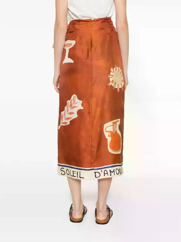ALEMAIS Printed Midi Skirt