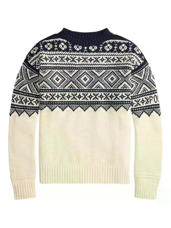 Ralph Lauren Crew-neck Geometric Pattern Sweater - Neutrals