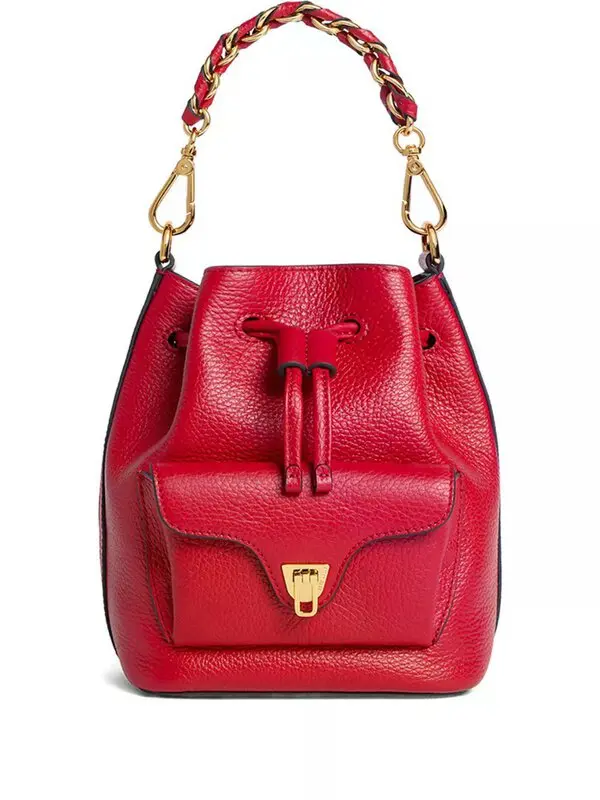 COCCINELLE Beat Generation Grained-leather Bucket Bag - Red