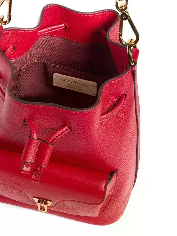 COCCINELLE Beat Generation Grained-leather Bucket Bag - Red