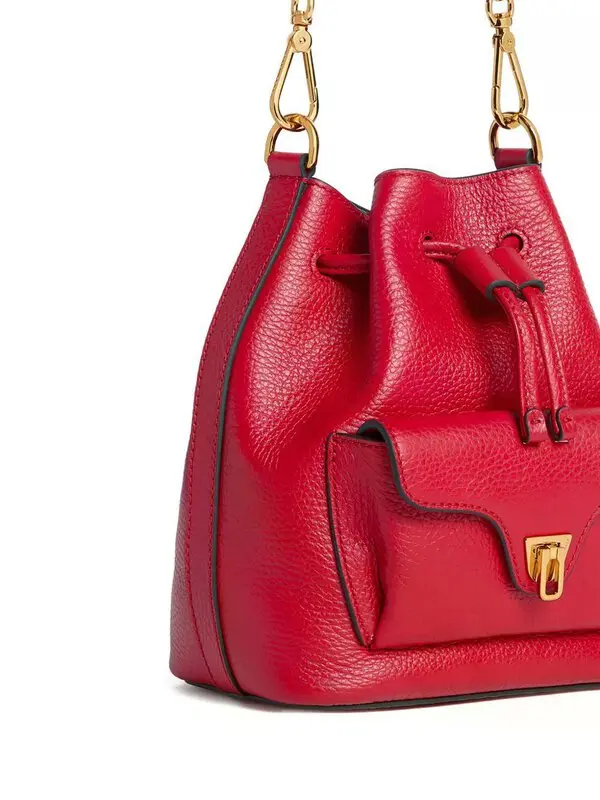 COCCINELLE Beat Generation Grained-leather Bucket Bag - Red
