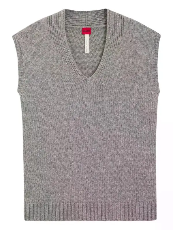 Hugo Knitted V-neck Vest - Grey