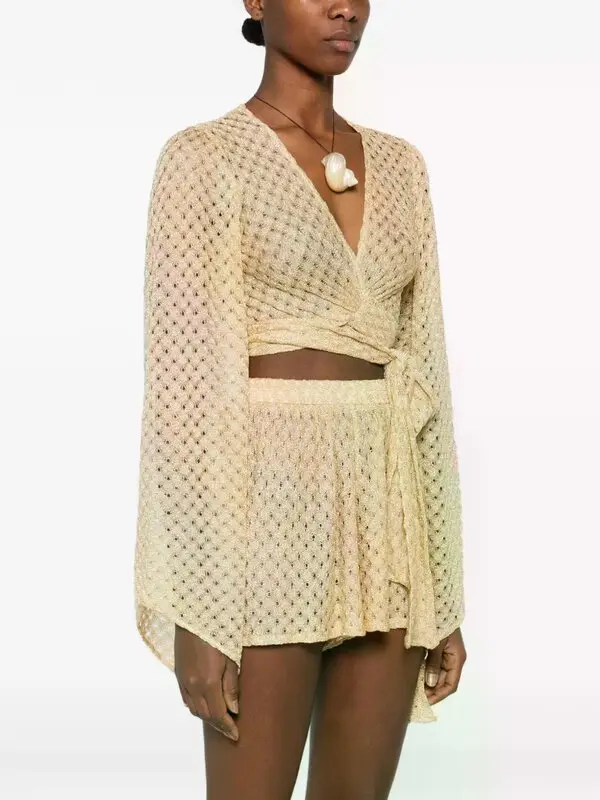 Missoni Raschel Knit Cropped Top - Yellow