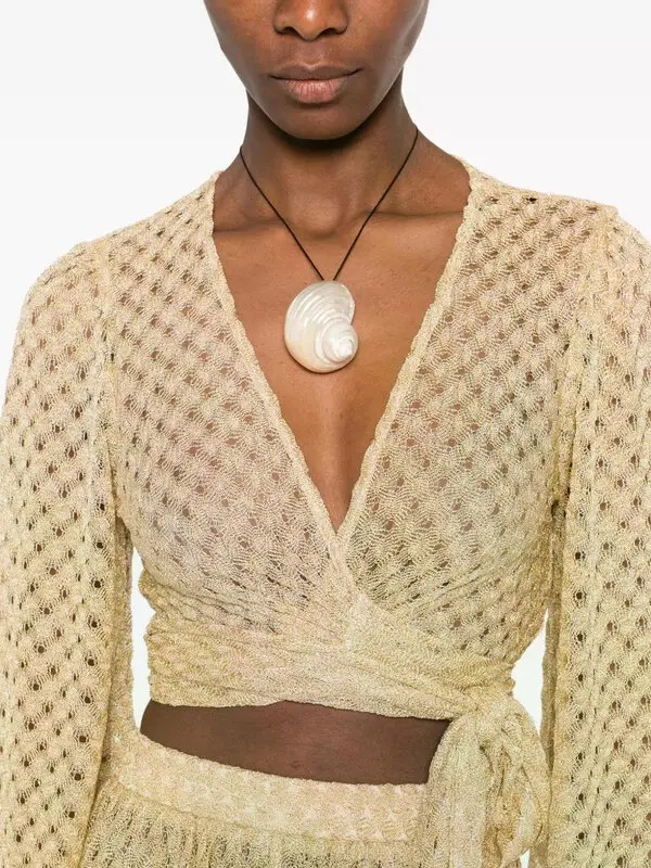 Missoni Raschel Knit Cropped Top - Yellow