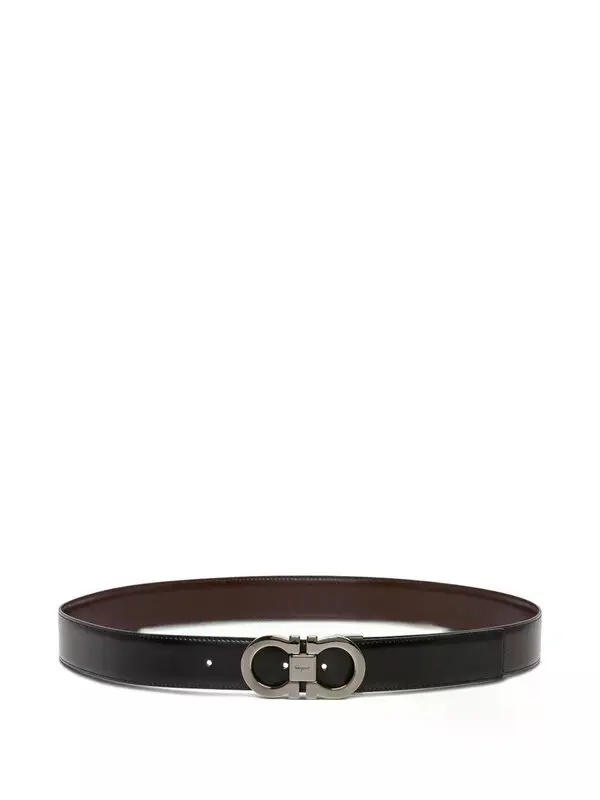 FERRAGAMO Double-hook Reversible Belt - Black