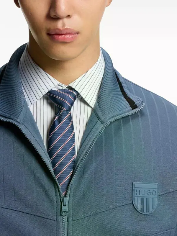 Hugo Textured Zip Sweatshirt - Blue