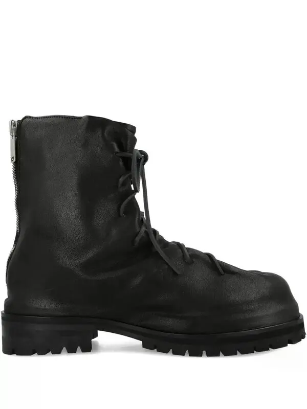 424 Marathon Laced Zip-up Boots - Black