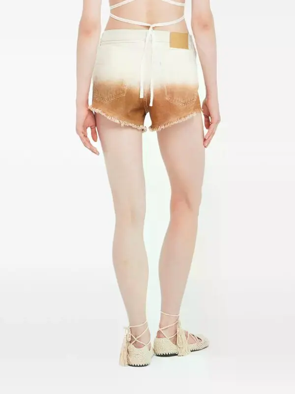 Alanui Shades Of Eden Denim Shorts - Neutrals