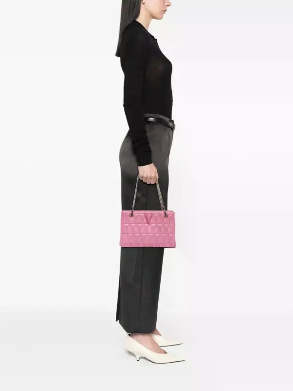 Versace Quilted Leather Virtus Tote Bag