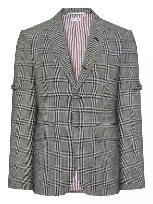 Thom Browne Prince Of Wales-patterned Blazer - Grey