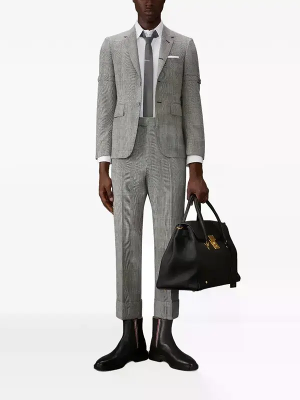 Thom Browne Prince Of Wales Fresco Wool Sport Coat With Armbands