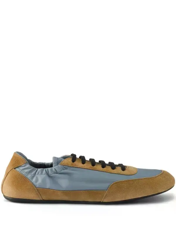 Prada Re-nylon And Suede Lace-up Sneakers - Brown