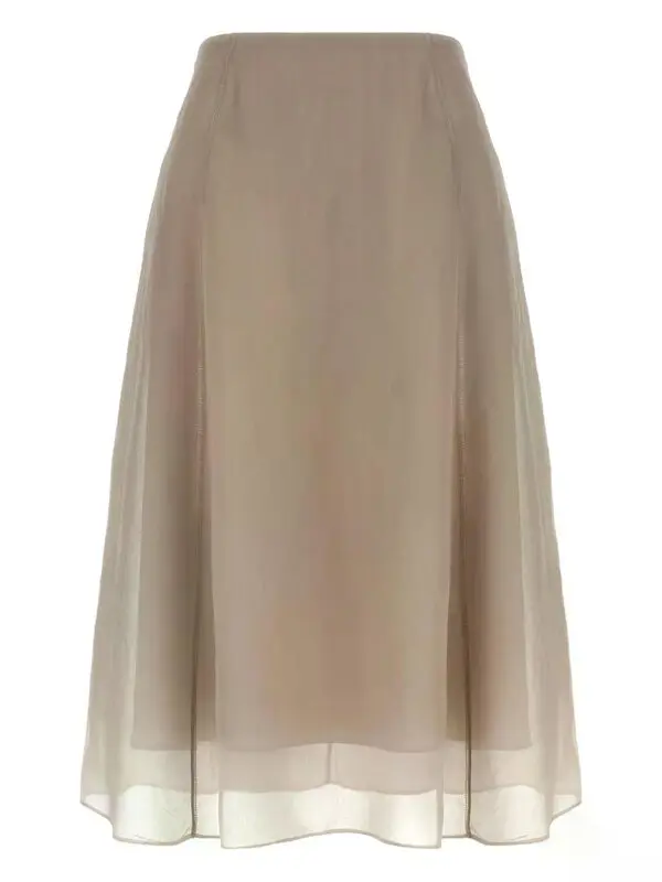 Brunello Cucinelli Circle Semi-transparent Skirt