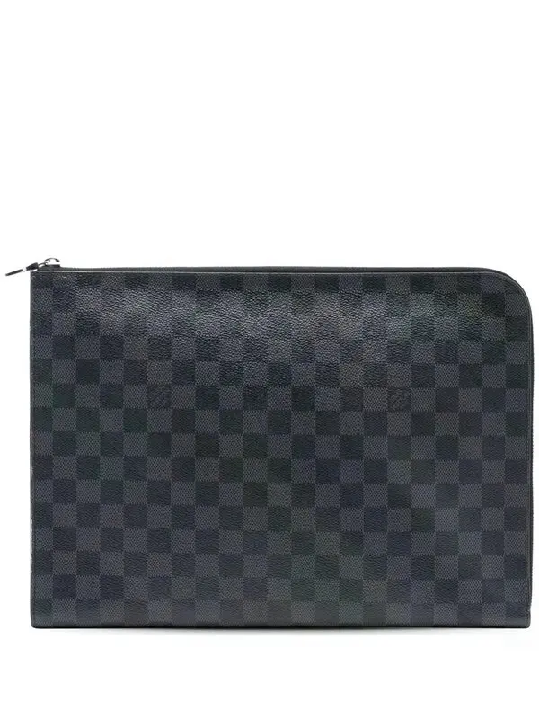 LOUIS VUITTON 2018 Damier Graphite Pochette Jour Gm Clutch - Black