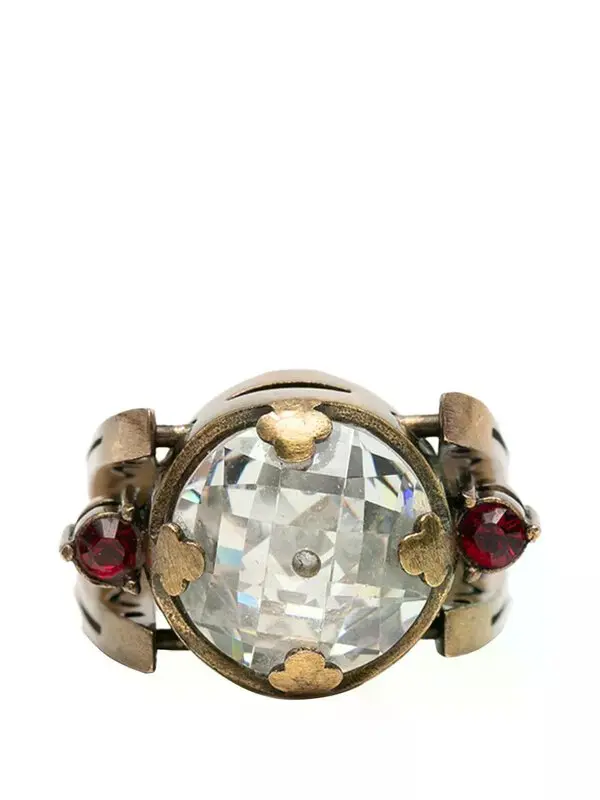 Dior 2000-2025 Plated Crystal Bee Ring - Gold