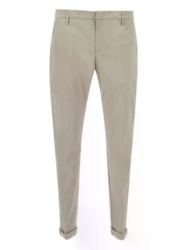 DONDUP Turn-up Cotton-blend Tapered Trousers - Neutrals