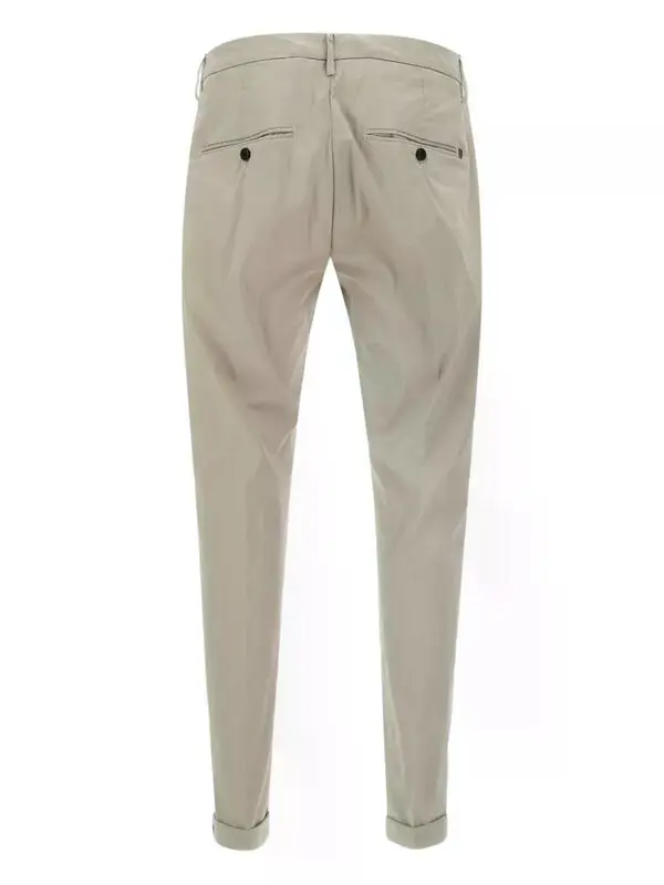 DONDUP Turn-up Cotton-blend Tapered Trousers - Neutrals