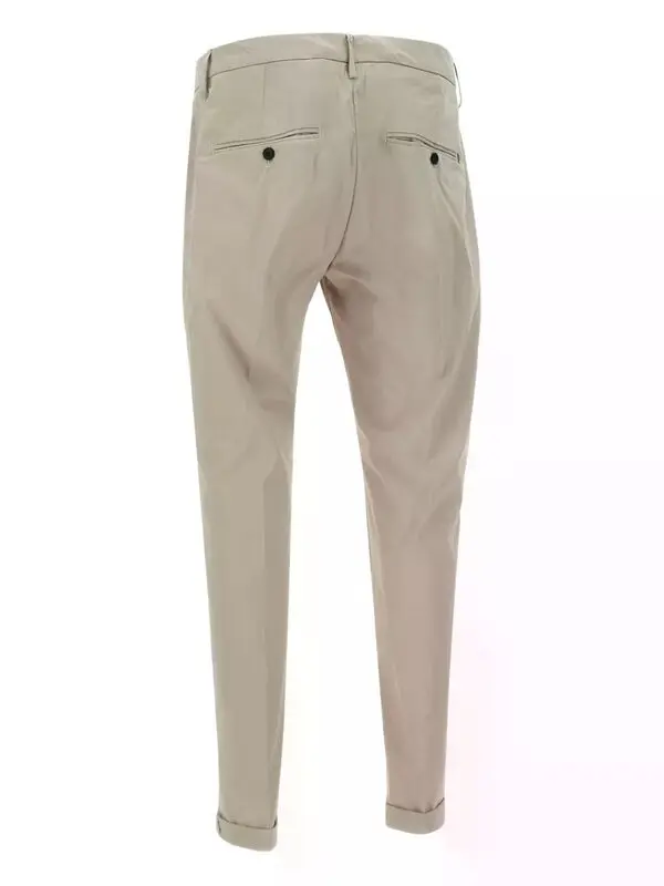 DONDUP Turn-up Cotton-blend Tapered Trousers - Neutrals