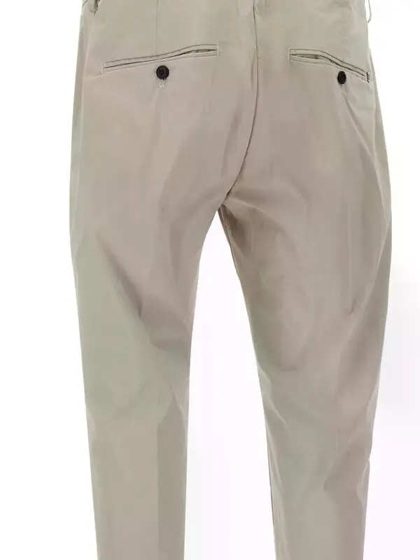 DONDUP Turn-up Cotton-blend Tapered Trousers - Neutrals