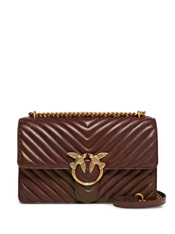 Pinko Medium Love One Chevron Chain Shoulder Bag
