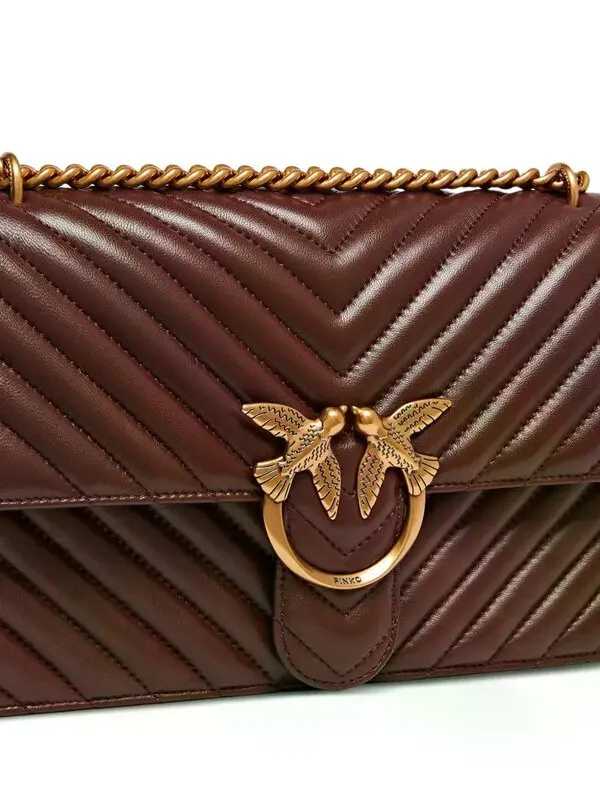 Pinko Medium Love One Chevron Chain Shoulder Bag