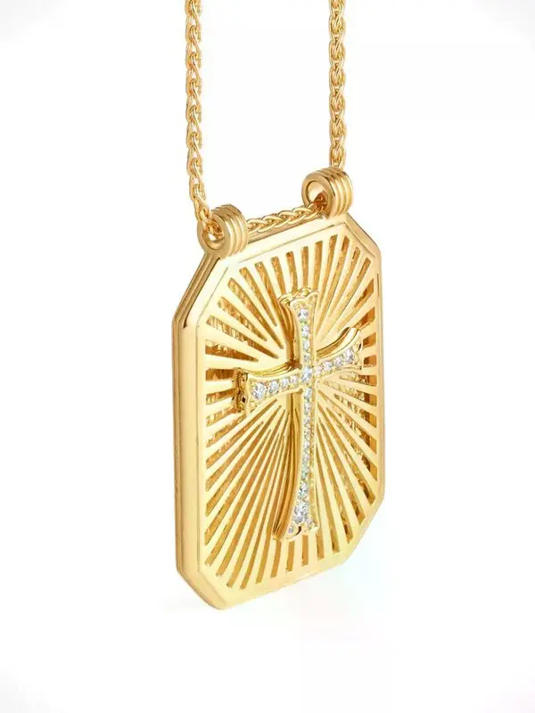 MARIE LICHTENBERG Cross Diamond Scapular Necklace