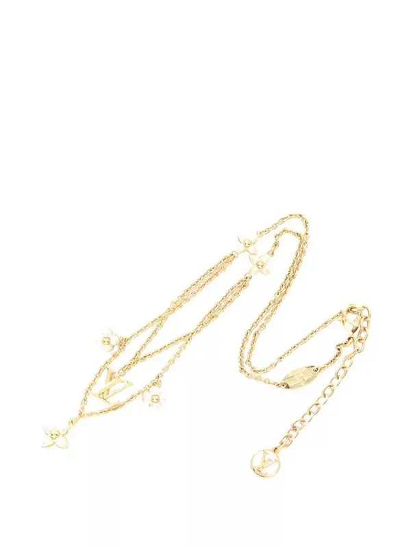 LOUIS VUITTON 2023 Plated Floragram Necklace - Gold